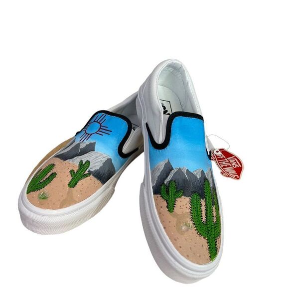 Vans | Shoes | New Vans Customhandpainted Shoes New Mexicohigh Desert ...